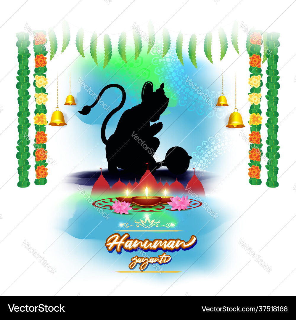 Concept hanuman jayanti with gada weapon Vector Image