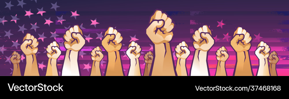 Demonstration protesters rally banner Royalty Free Vector