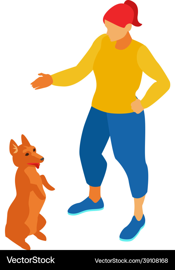 Dog stand command composition Royalty Free Vector Image