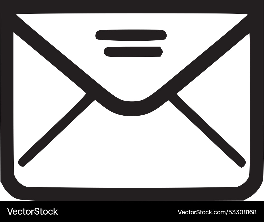 Envelope - black and white isolated icon Vector Image