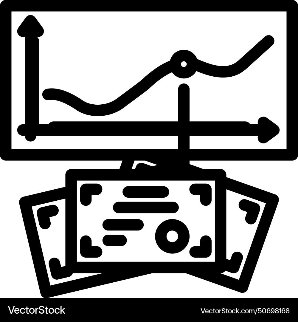 Mutual funds financial advisor line icon Vector Image