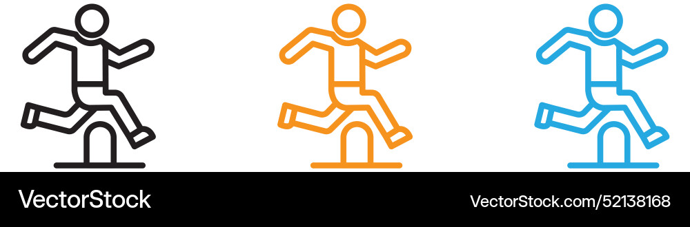 Obstacle race logo set collection for web app ui Vector Image