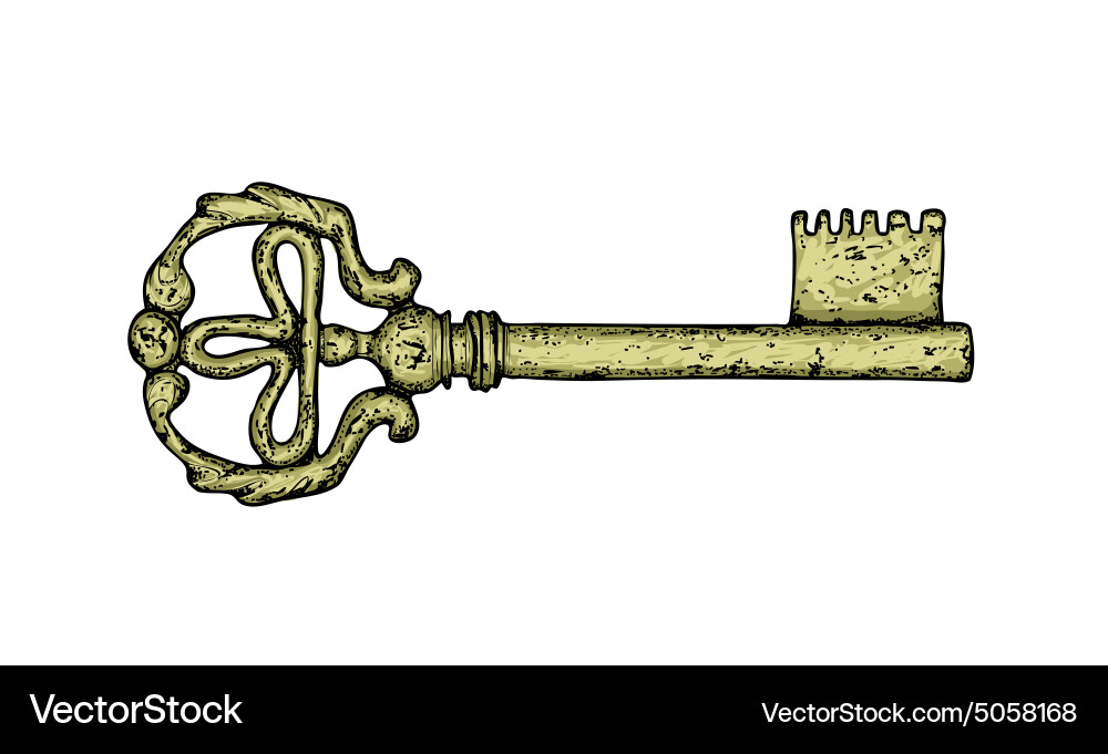 Old key Royalty Free Vector Image - VectorStock