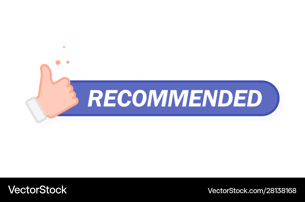Recommended icon line label Royalty Free Vector Image