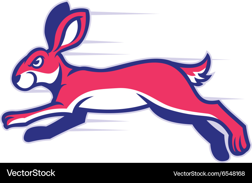 Running rabbit mascot Royalty Free Vector Image