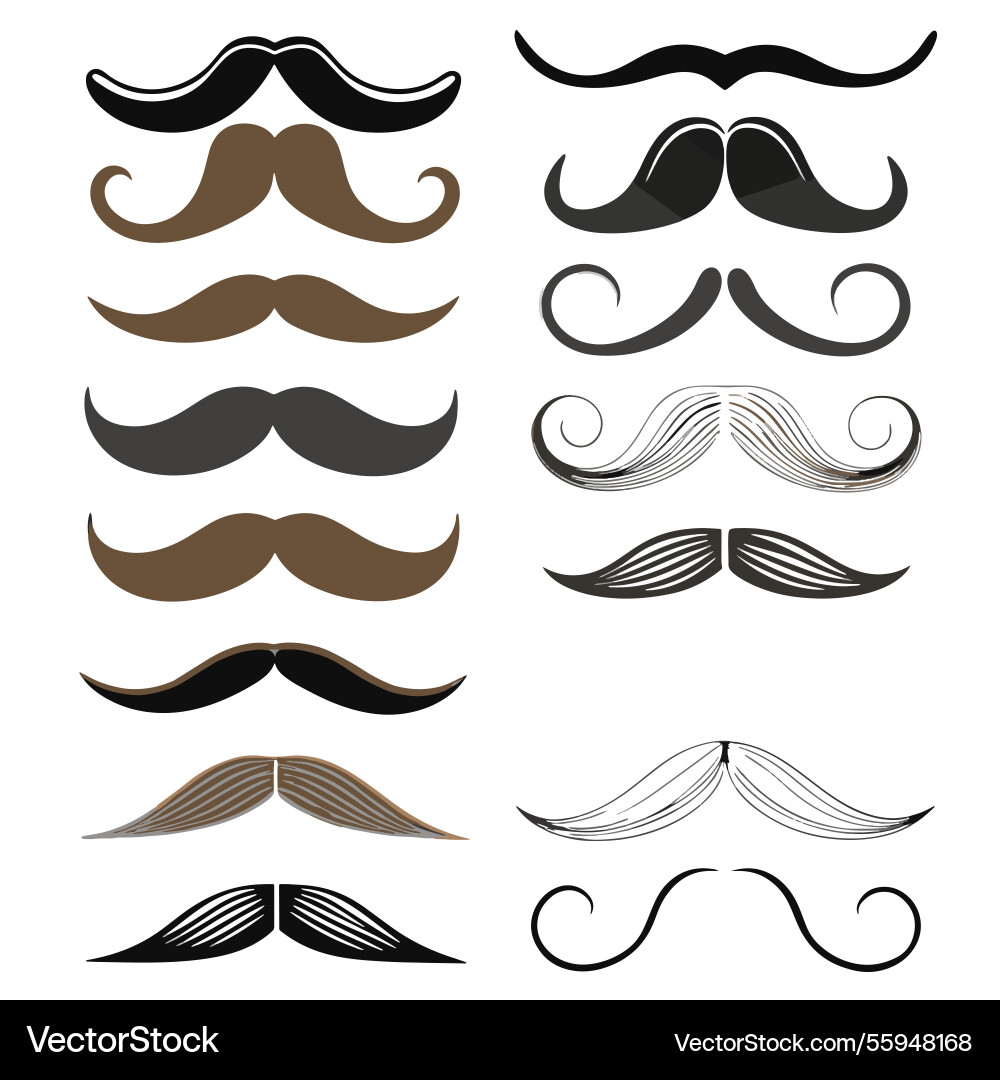 Stylized mustache clipart Royalty Free Vector Image