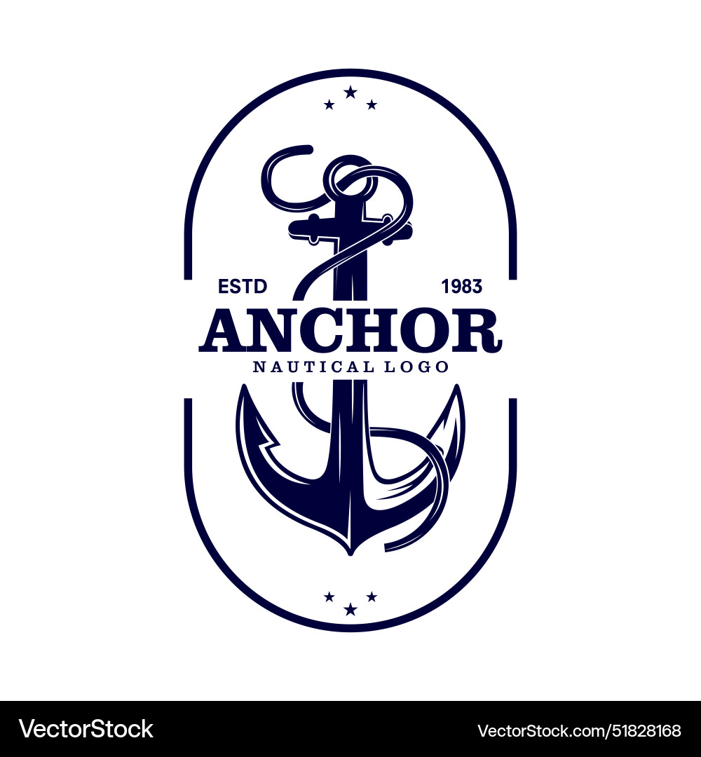 Vintage anchor template Royalty Free Vector Image