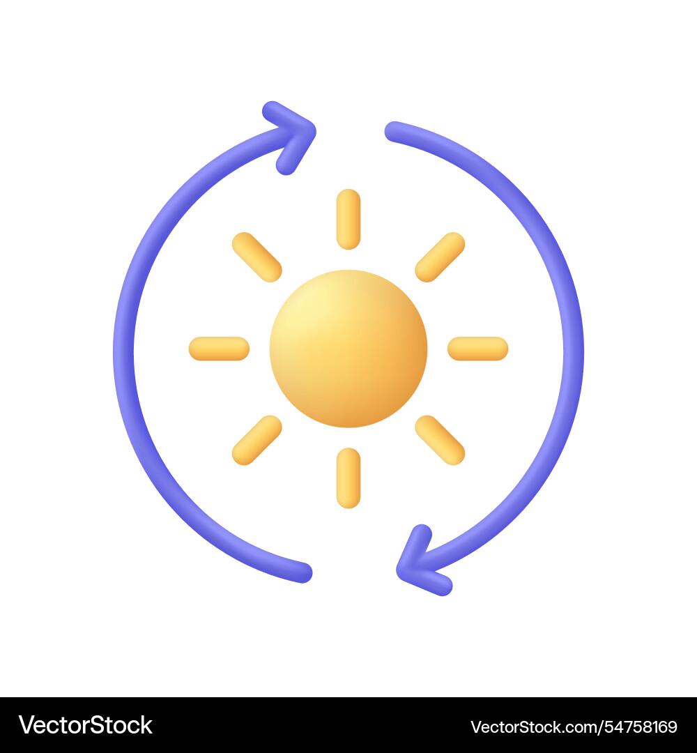 3d arrows and sun Royalty Free Vector Image - VectorStock