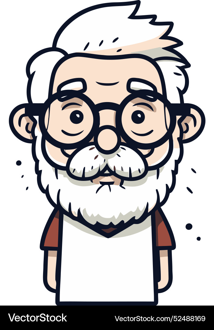 Aged insight old man wisdom detailed Royalty Free Vector
