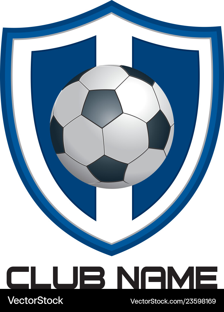 Blue football emblem Royalty Free Vector Image