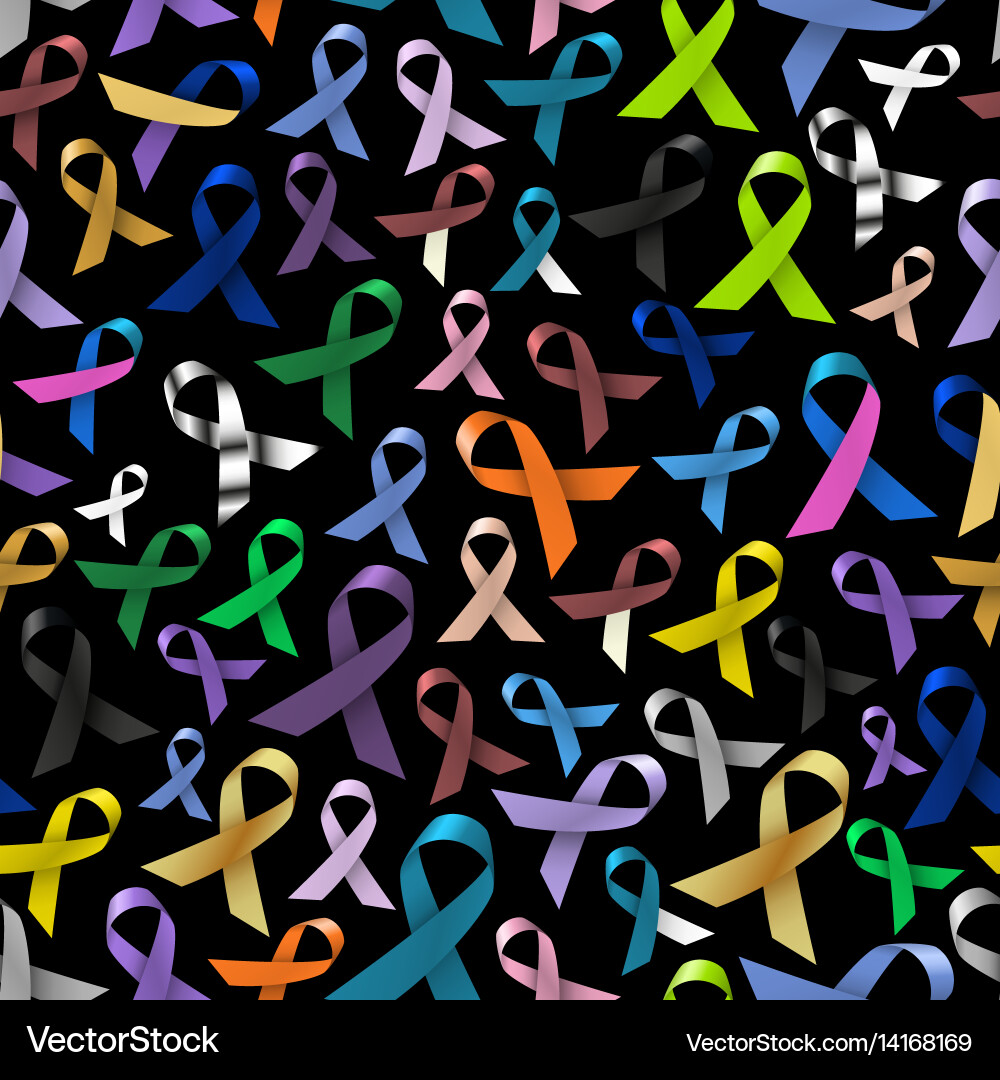 Cancer awareness color ribbons seamless pattern Vector Image