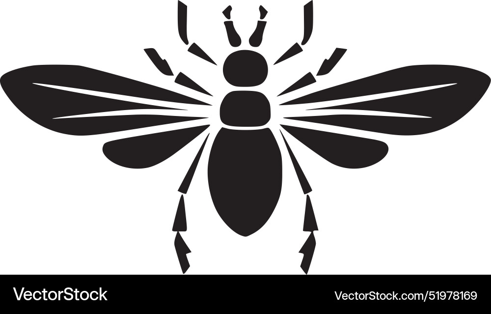 Fly - black and white isolated icon Royalty Free Vector
