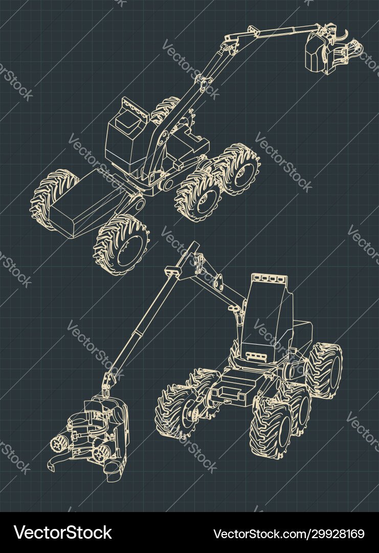 Forest harvester machine Royalty Free Vector Image
