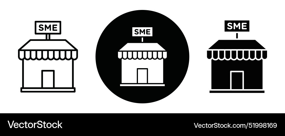 Sme outline icon collection or set thin line Vector Image