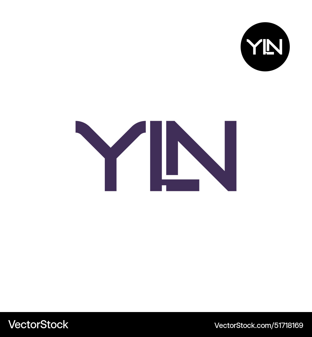Yln logo letter monogram design Royalty Free Vector Image