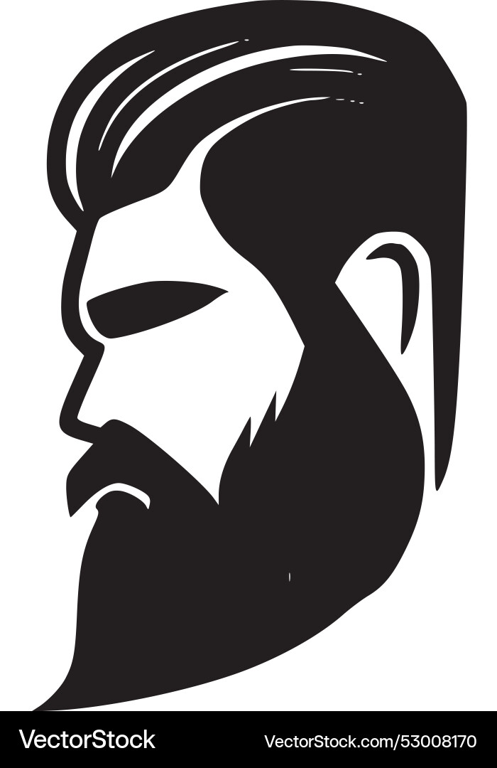 Beard - minimalist and flat logo Royalty Free Vector Image