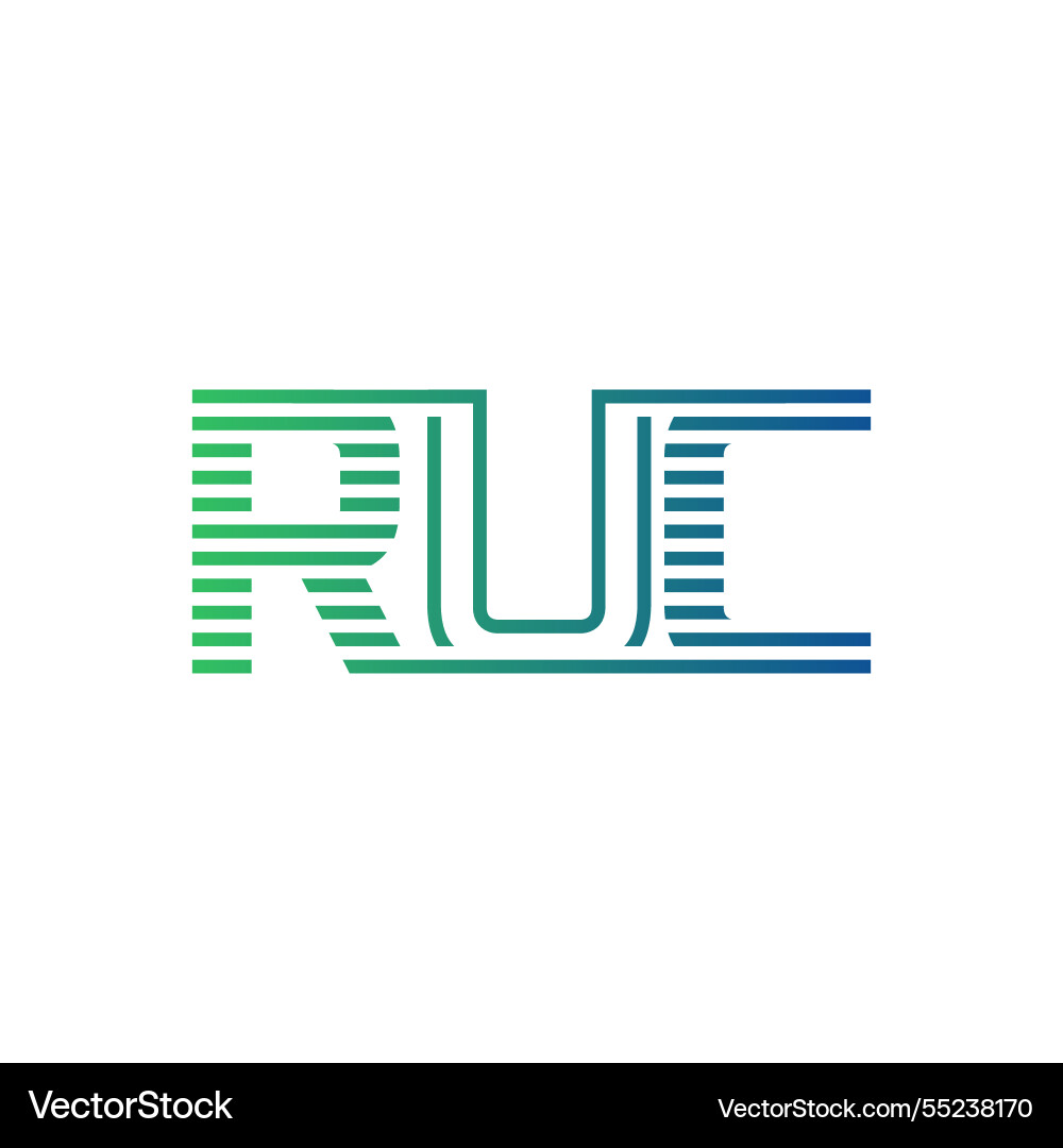 Modern ruc logo design letter minimalist Vector Image