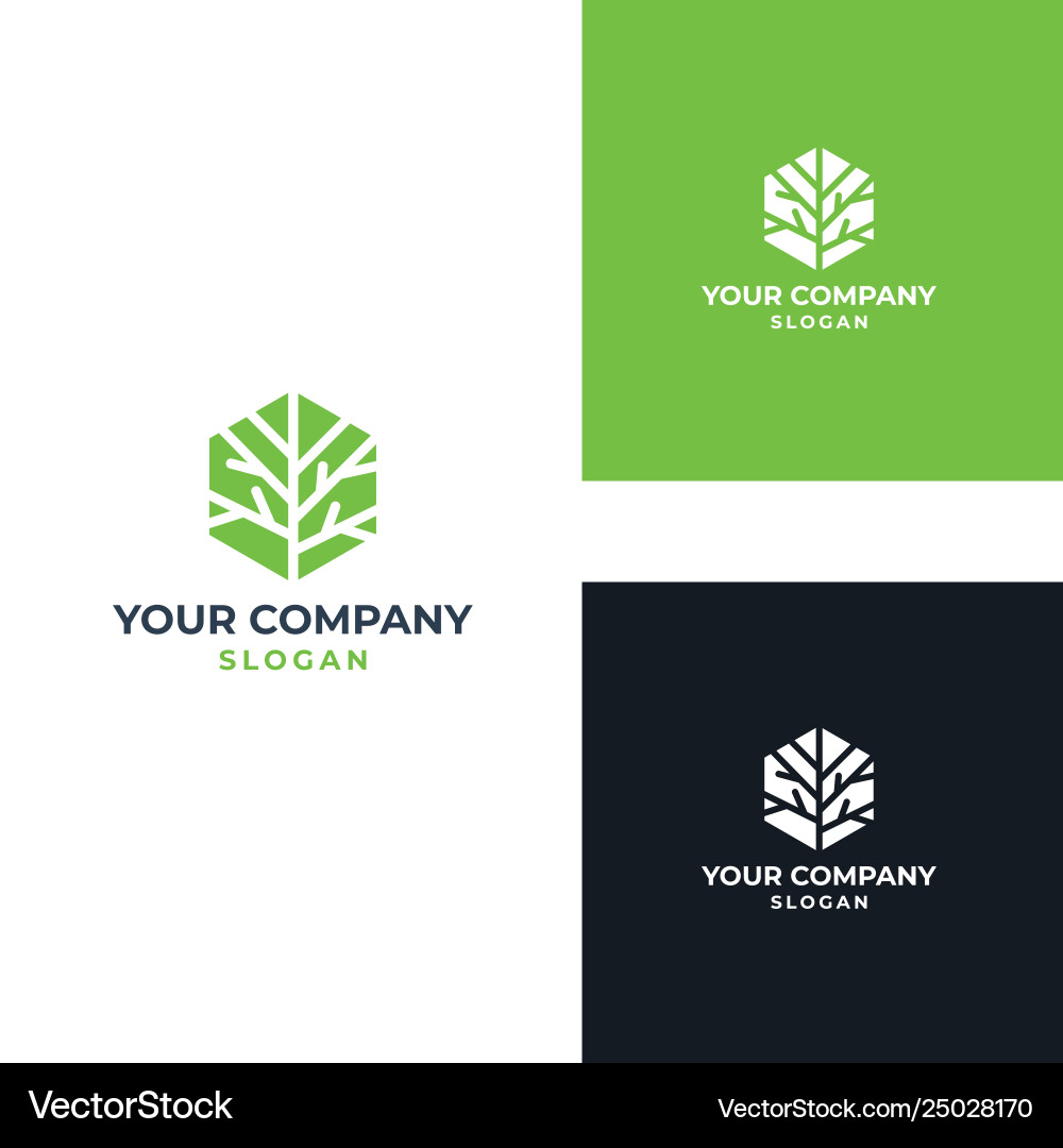 Tree leaf icon design template Royalty Free Vector Image