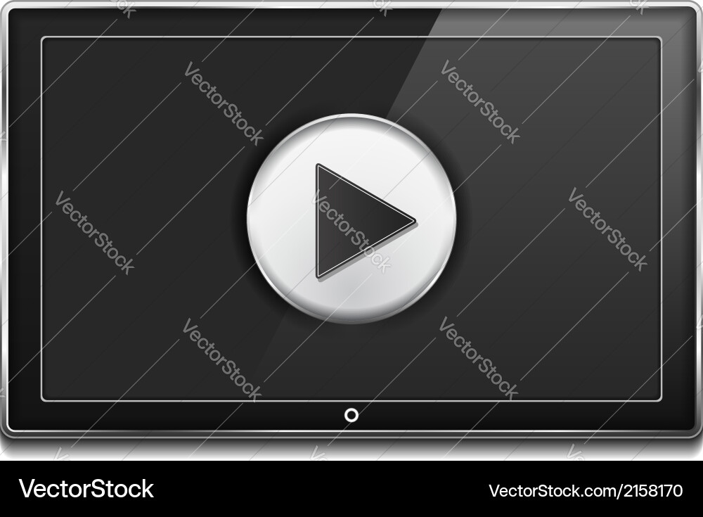 Tv screen with play button Royalty Free Vector Image