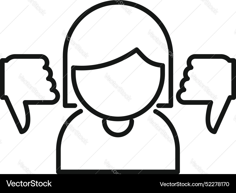 Woman receiving negative feedback represented Vector Image