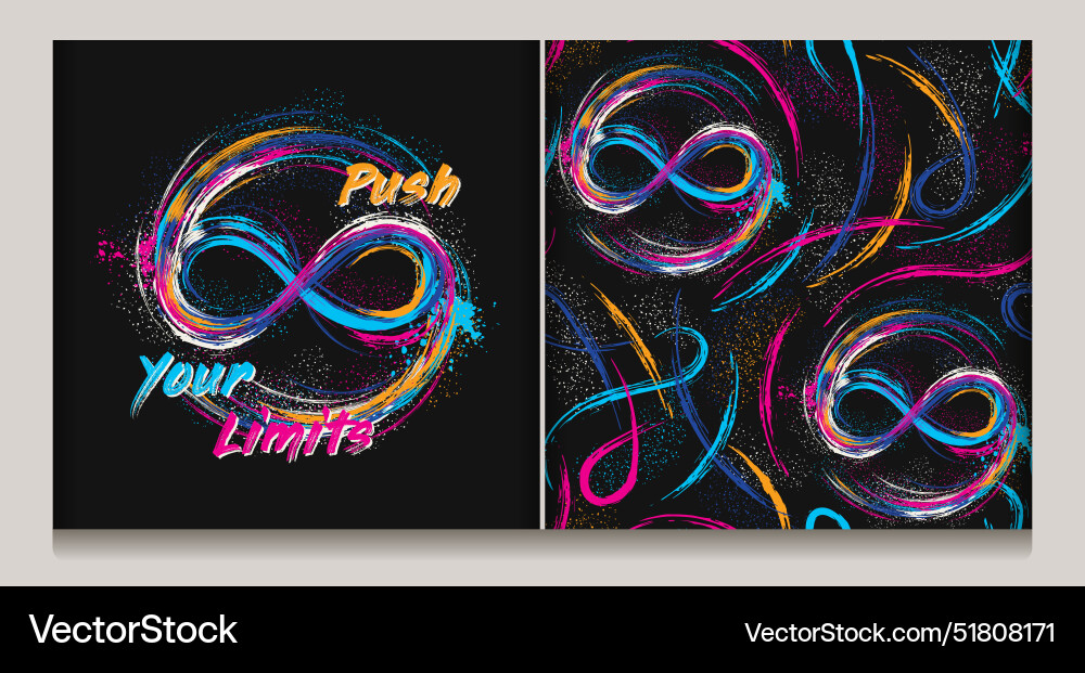 Abstract label pattern with infinity sign Vector Image