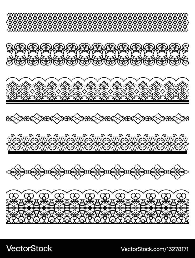 Black borders set Royalty Free Vector Image - VectorStock