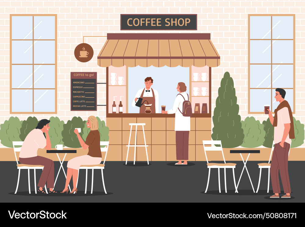 Coffee shop background Royalty Free Vector Image