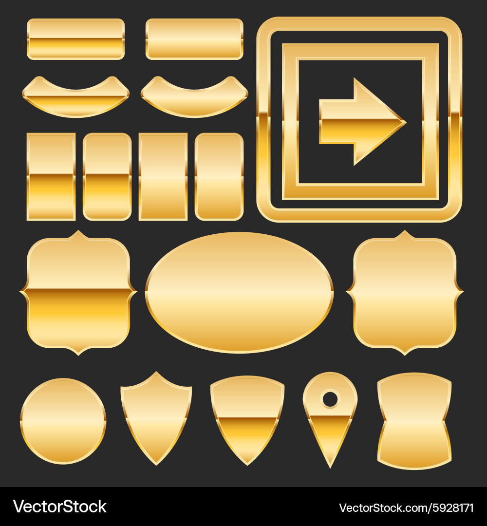 Gold elements Royalty Free Vector Image - VectorStock