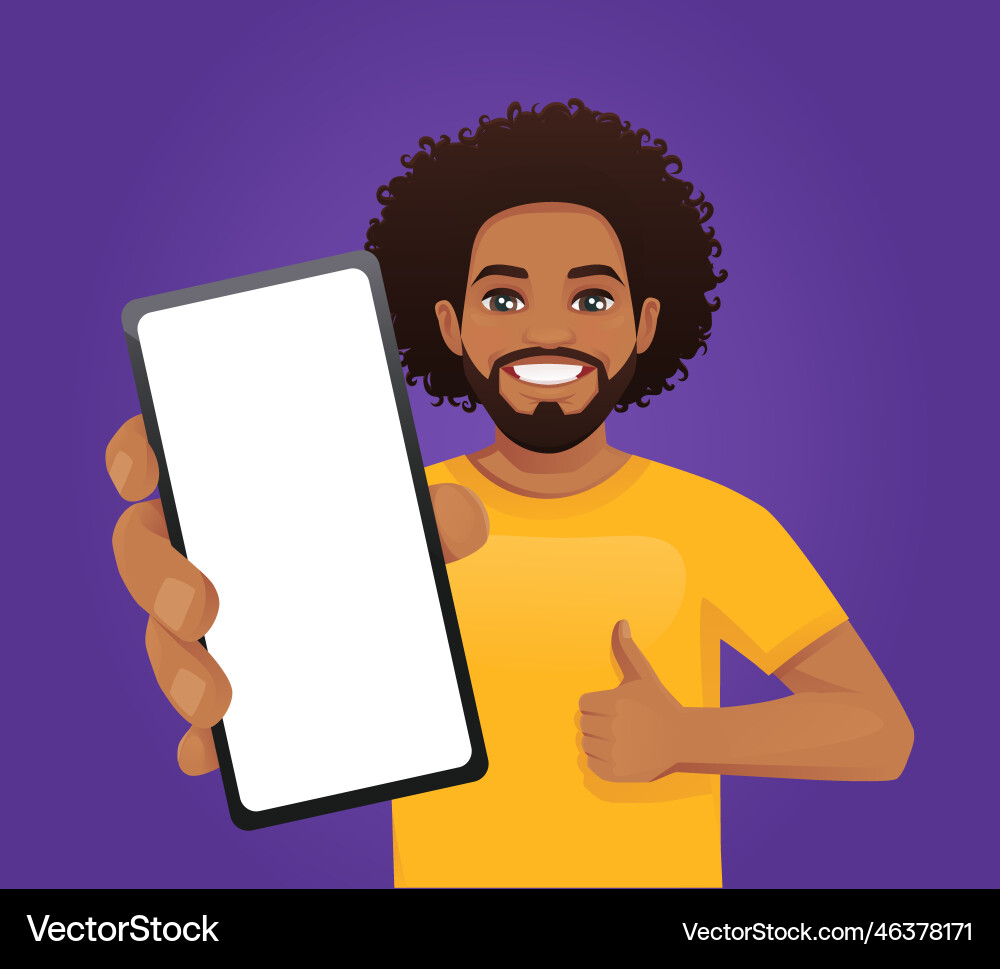 Handsome man with phone Royalty Free Vector Image