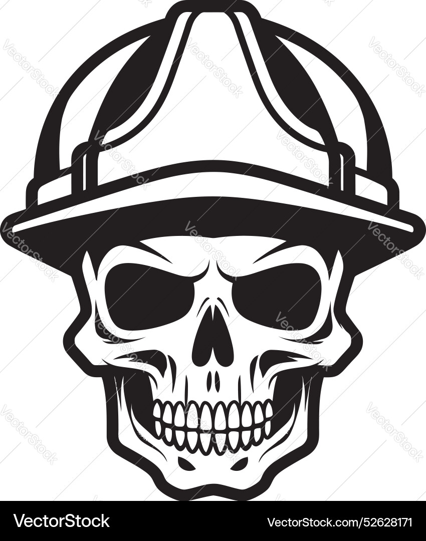 Hardhat skull sentinel construction worker logo Vector Image