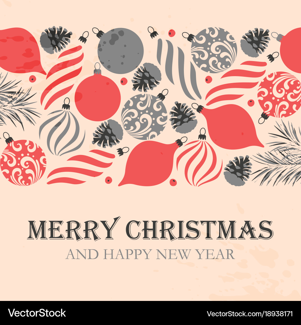 Merry christmas greeting postcard Royalty Free Vector Image