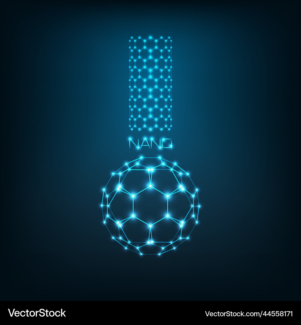 Nanoscience nanotechnology concept with carbon Vector Image