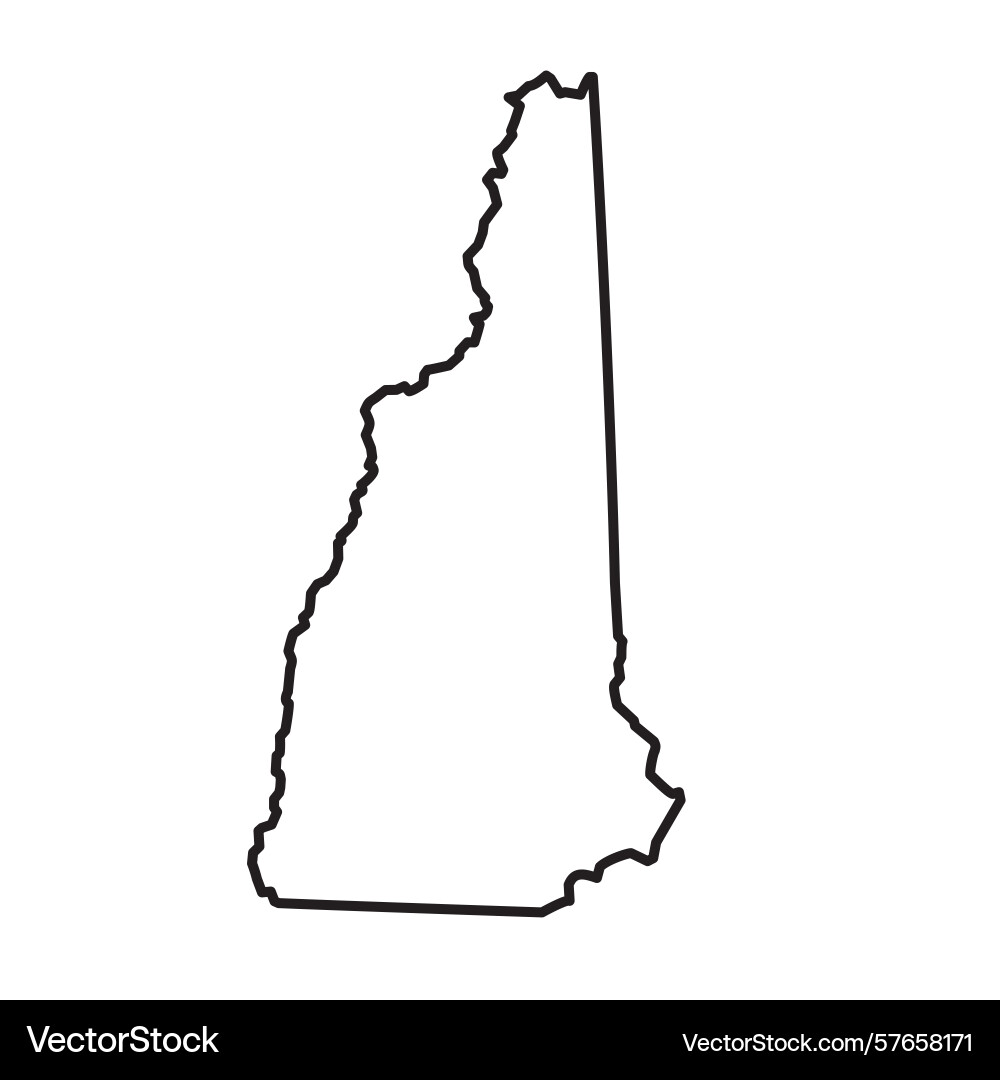 New hampshire state outline map graphic Royalty Free Vector