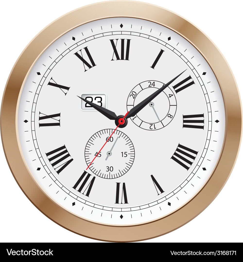 Old clock Royalty Free Vector Image - VectorStock