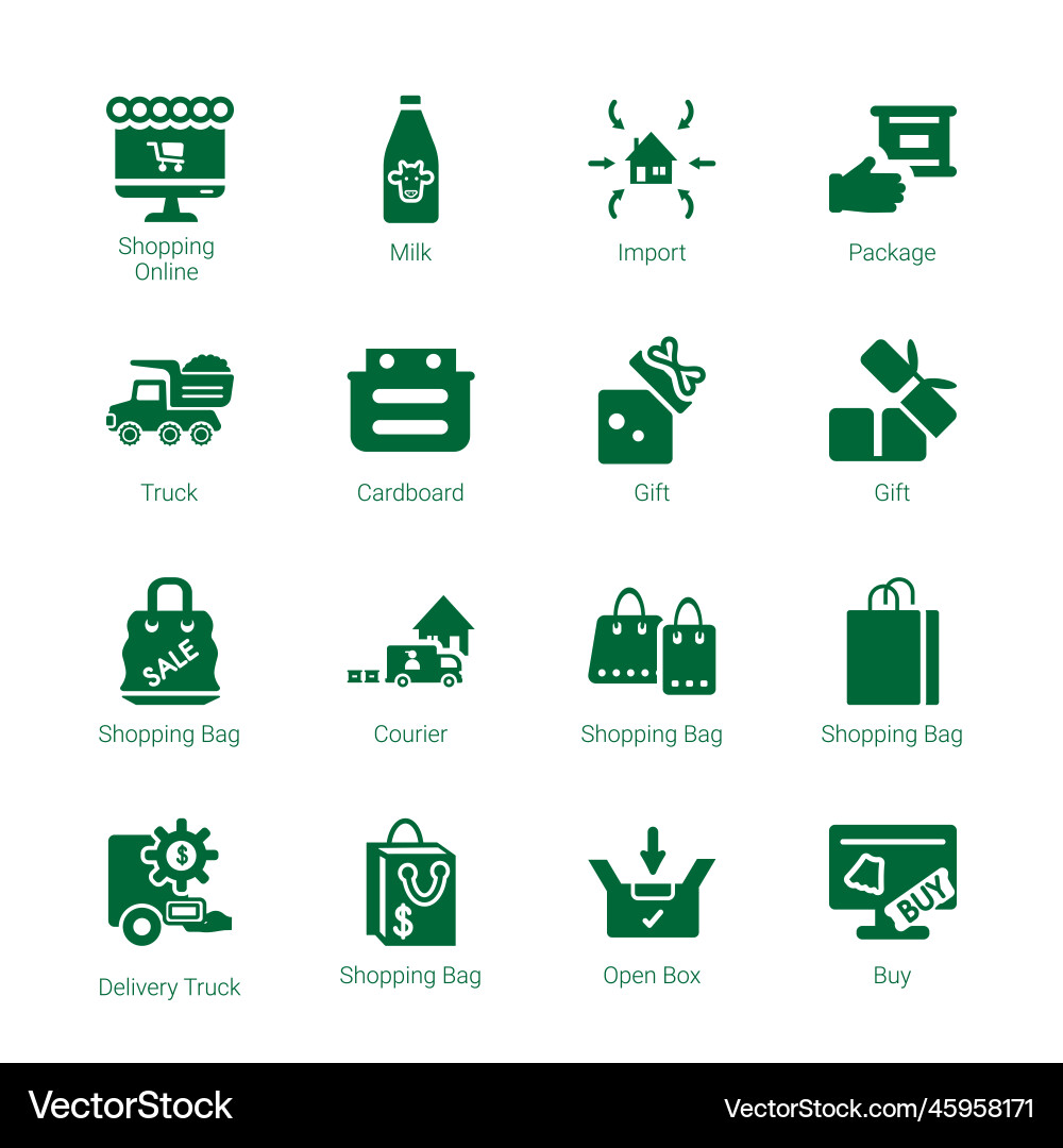 Package icons Royalty Free Vector Image - VectorStock