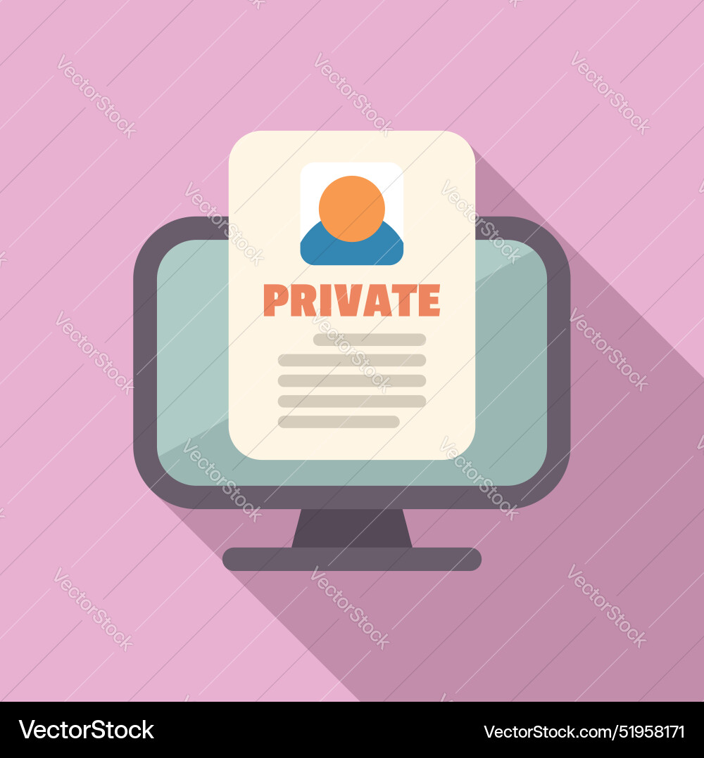 Private document with user data is displaying Vector Image