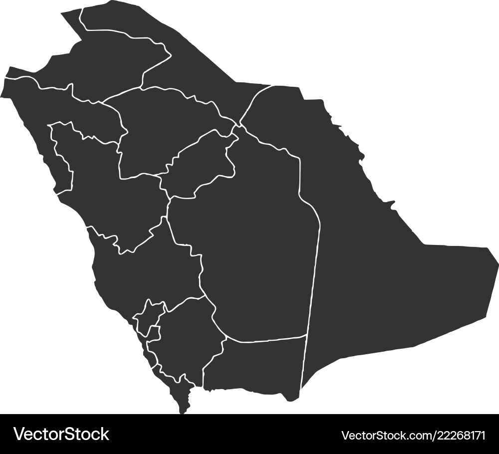 Saudi Arabia Map - High Resolution Royalty Free Vector Image