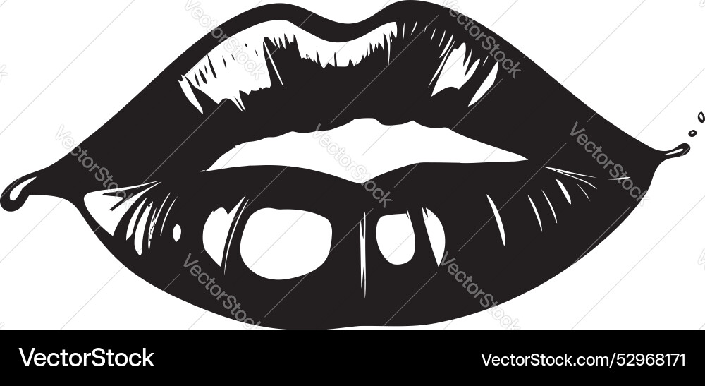 Seductive curve lips symbolism charming chic lip Vector Image
