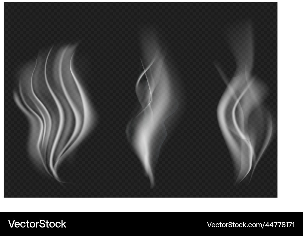 Smoke collection isolated transparent Royalty Free Vector