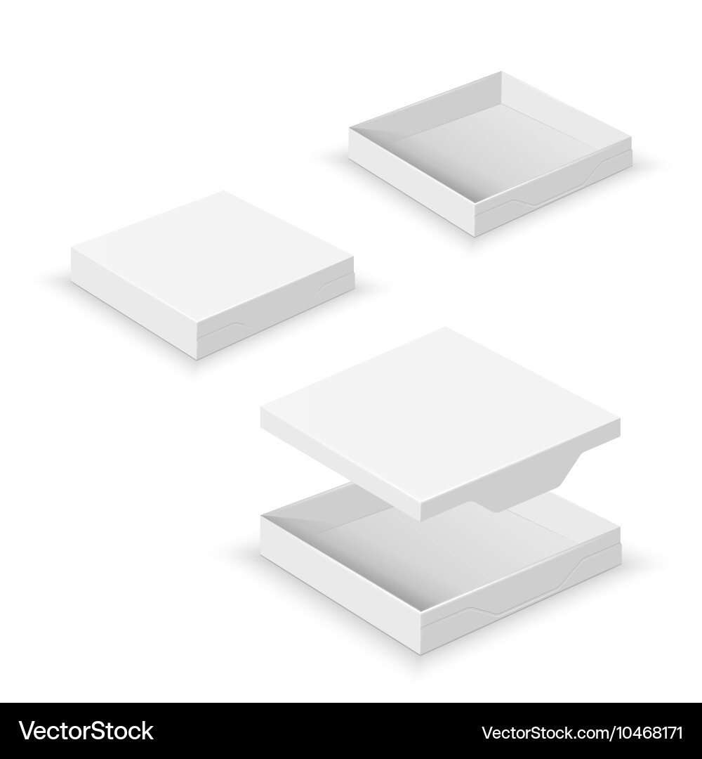White square flat empty 3d boxes isolated Vector Image