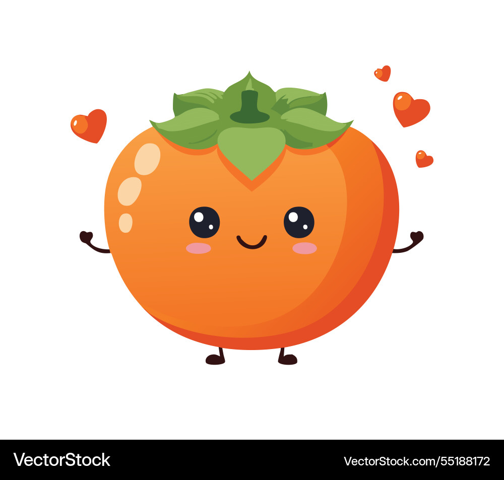 A cute persimmon fruit Royalty Free Vector Image