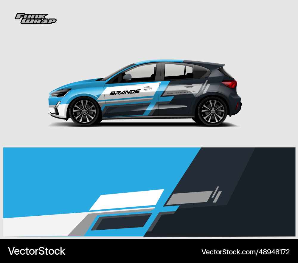 Car wrap design abstract geometric van Royalty Free Vector