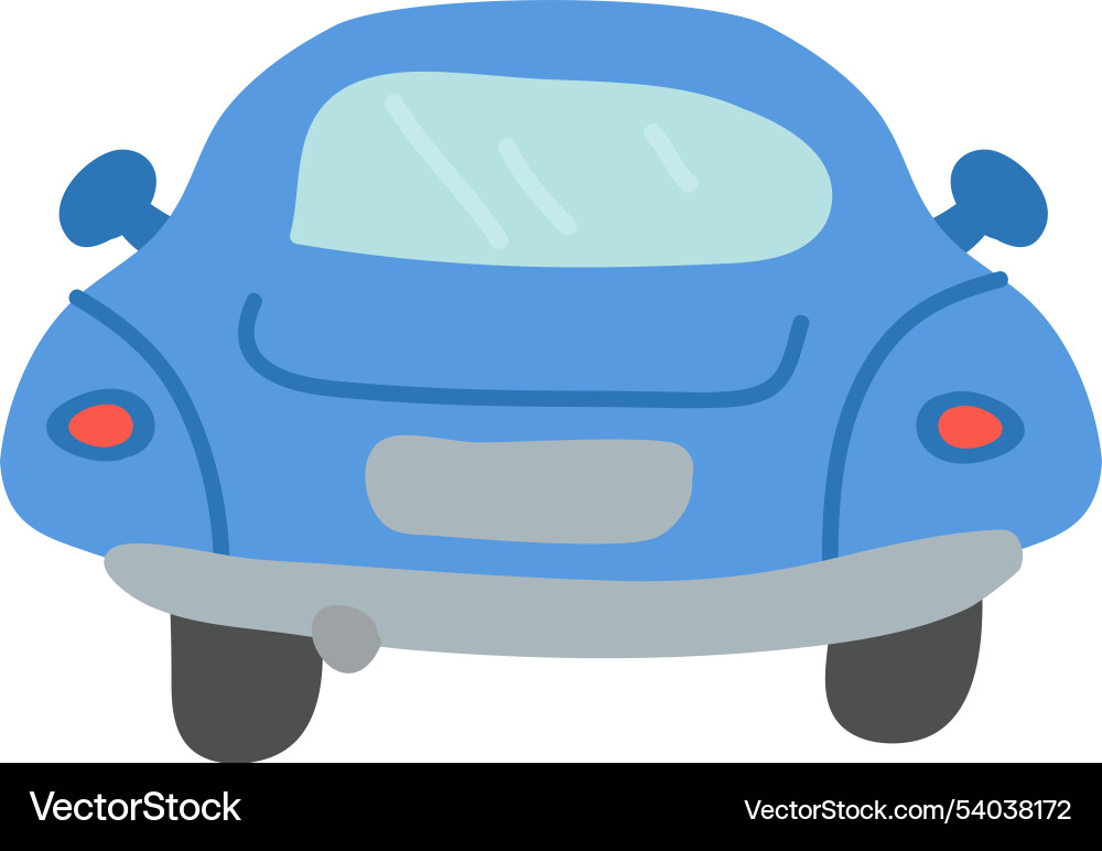Handdrawn childish car Royalty Free Vector Image
