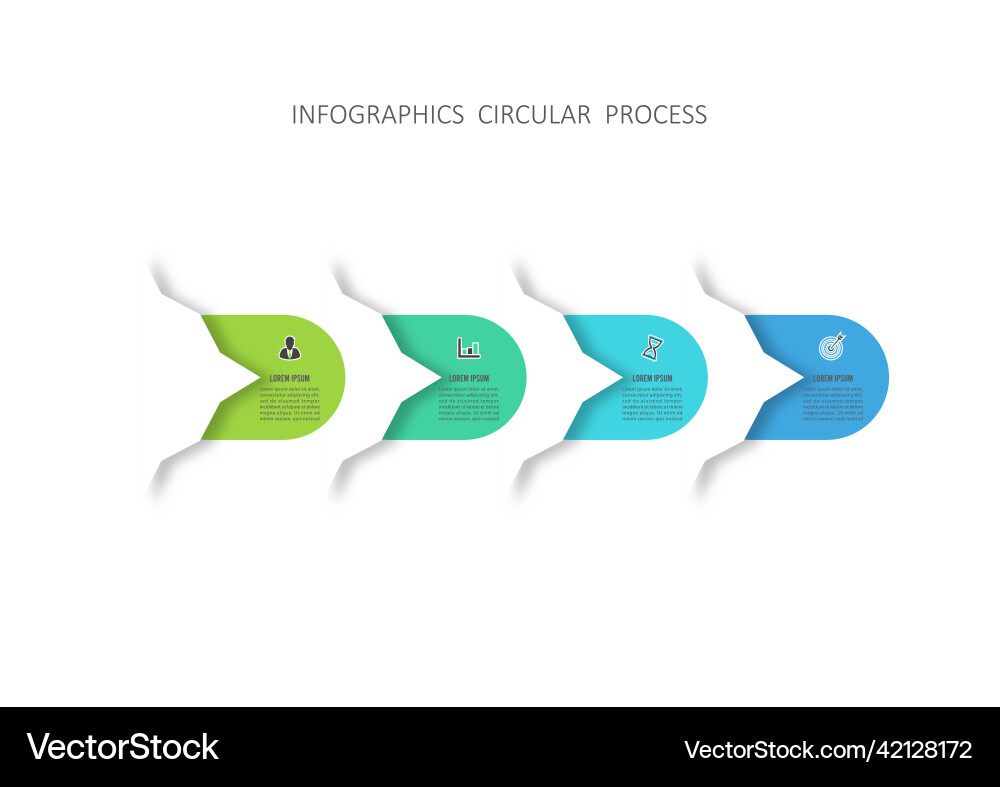 Infographic template with 3d paper label Vector Image