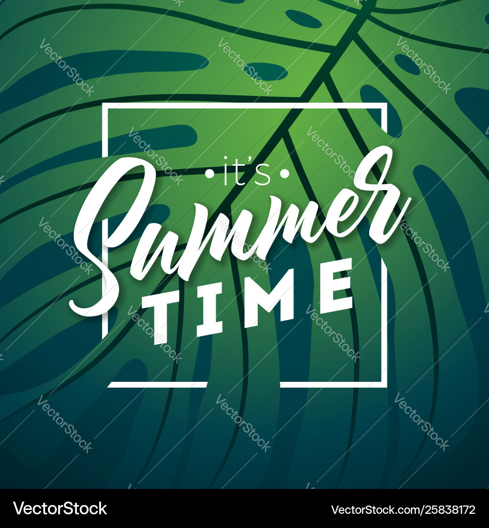 Its summer time with typography Royalty Free Vector Image