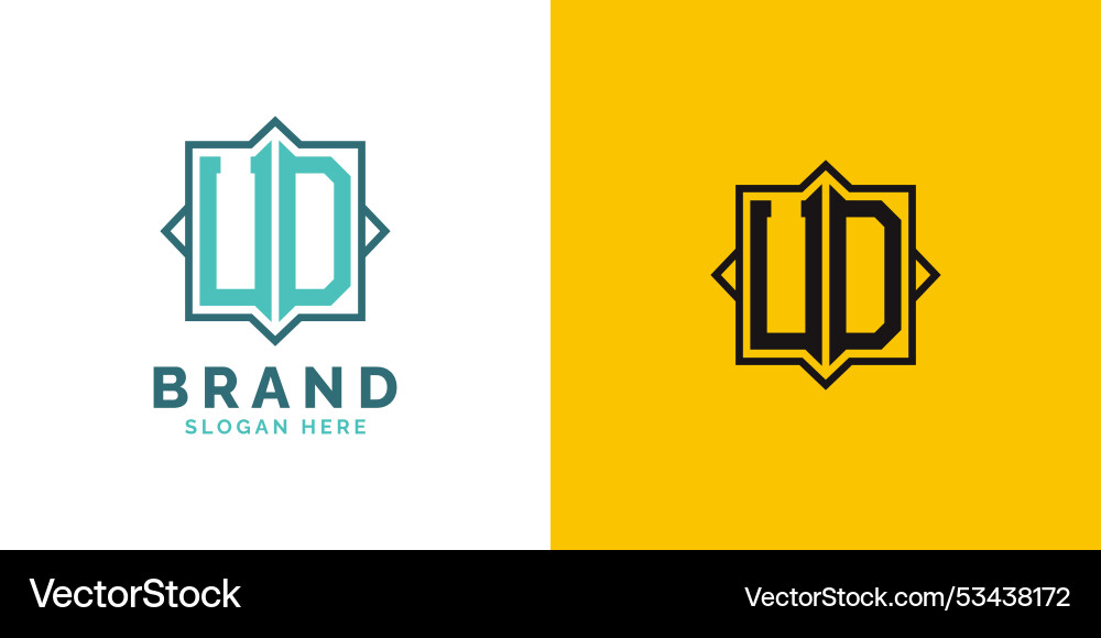 Modern ud monogram logo design initial letter Vector Image