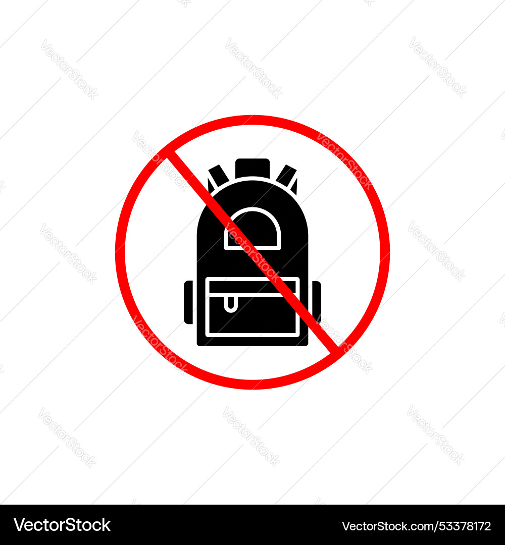No backpacks allowed sign icon set prohibition Vector Image