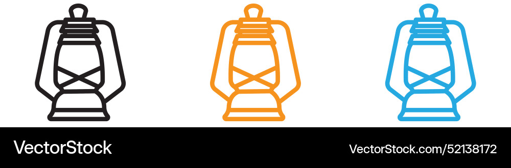 Oil lantern logo set collection for web app ui Vector Image