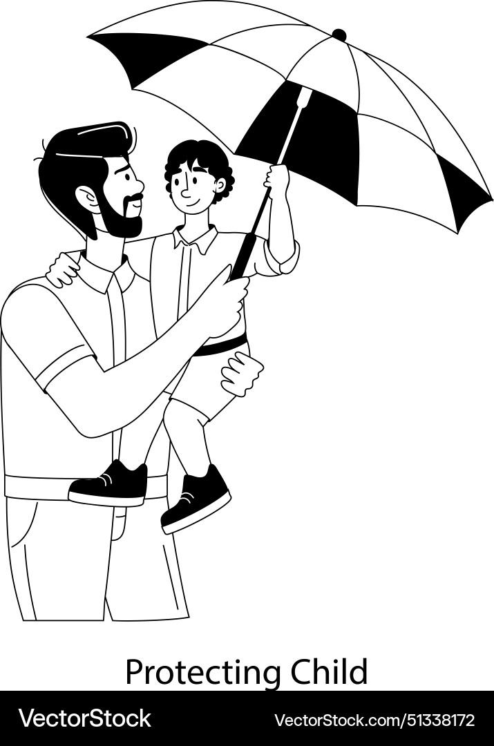 Protecting child Royalty Free Vector Image - VectorStock