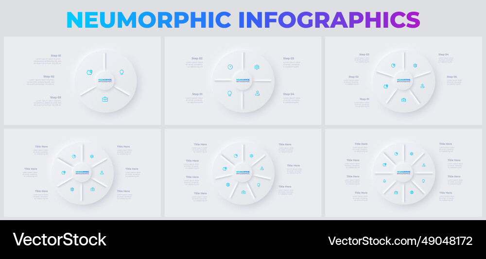 Satz des Neumorphismus Infografikzyklus Lizenzfreier Vektor